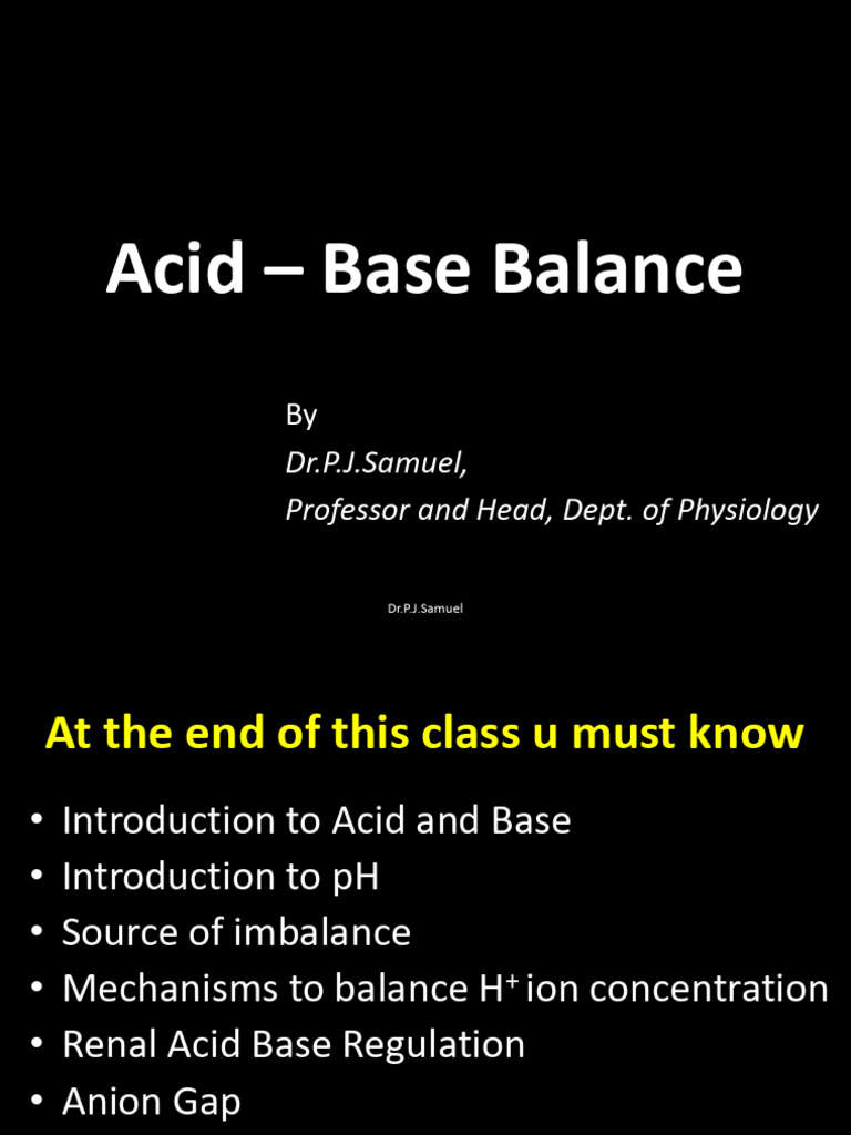 Acid-Base Balance - 2023 Batch October | PDF | Acid | Ph