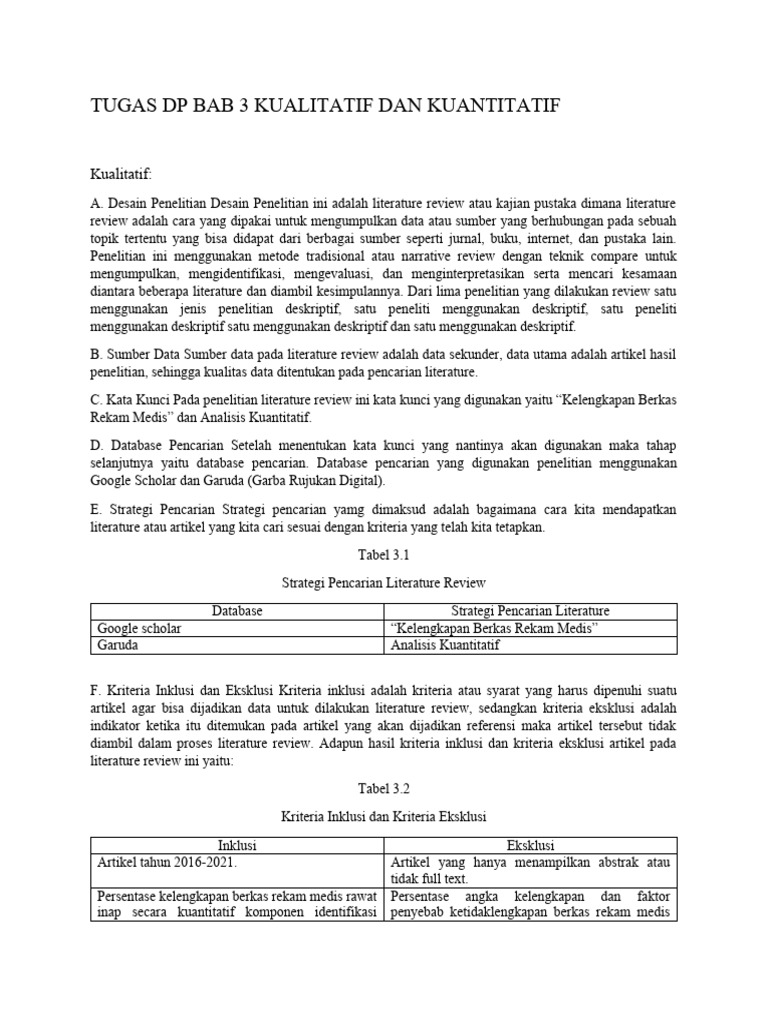 Tugas DP Bab 3 Kualitatif Dan Kuantitatif | PDF