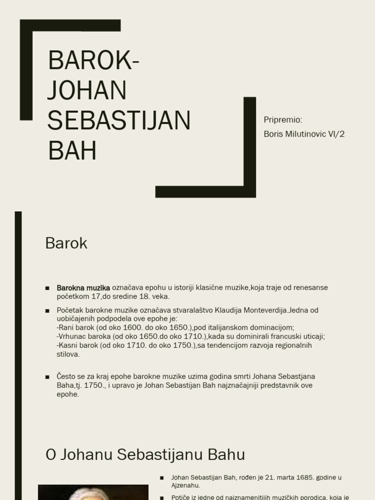 Barok-Johan-Sebastijan-Bah-prezentacija-Ristic Petra | PDF