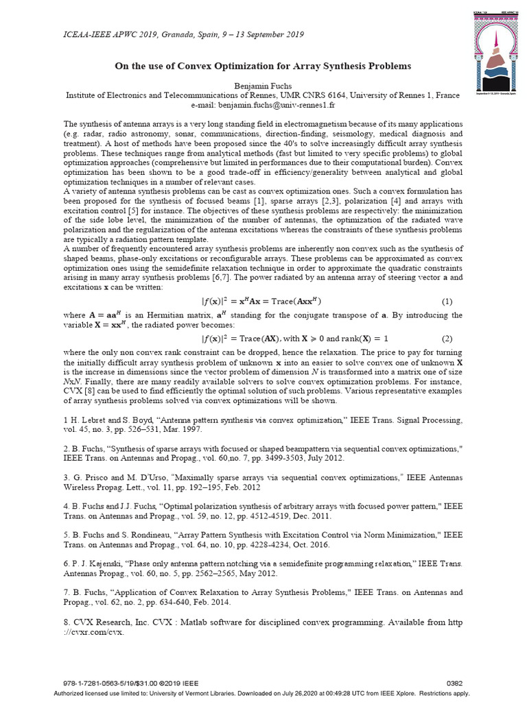 Fuchs 2019 | PDF | Mathematical Optimization | Matrix (Mathematics)