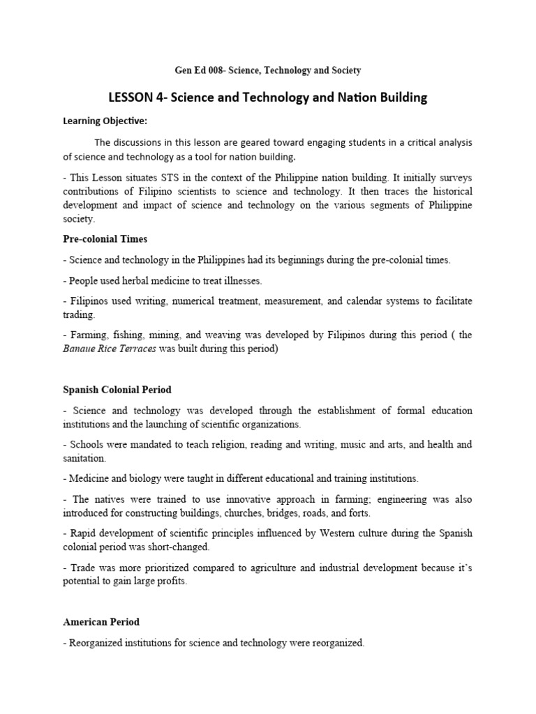 2324 STS Lesson 4 Notes | PDF | Agriculture | Science