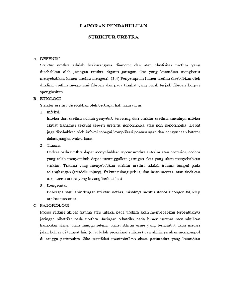 Striktur Urethra: Definisi dan Penanganan | PDF | Griya & Taman ...