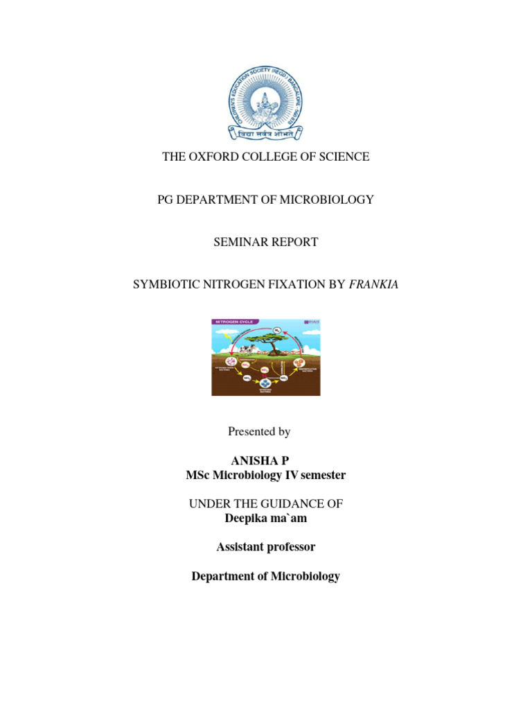 Symbiotic Nitrogen Fixation by Frankia | PDF | Bacteria | Root