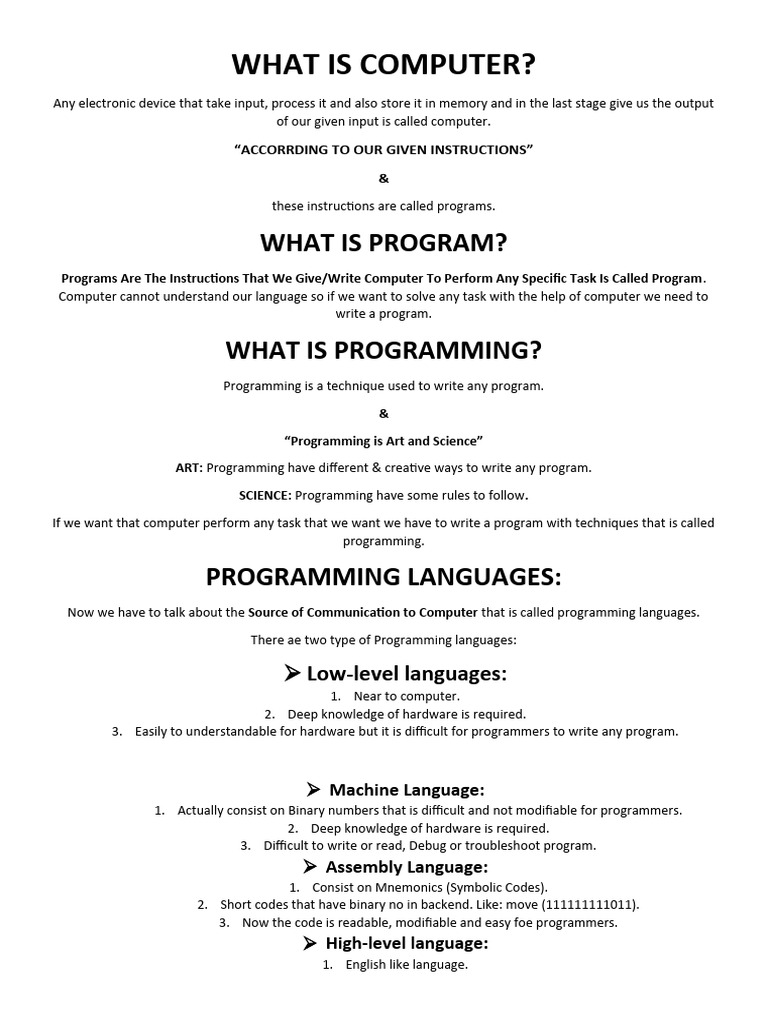 Programming Fundamentals Lec1 | PDF | Computer Programming | Programming