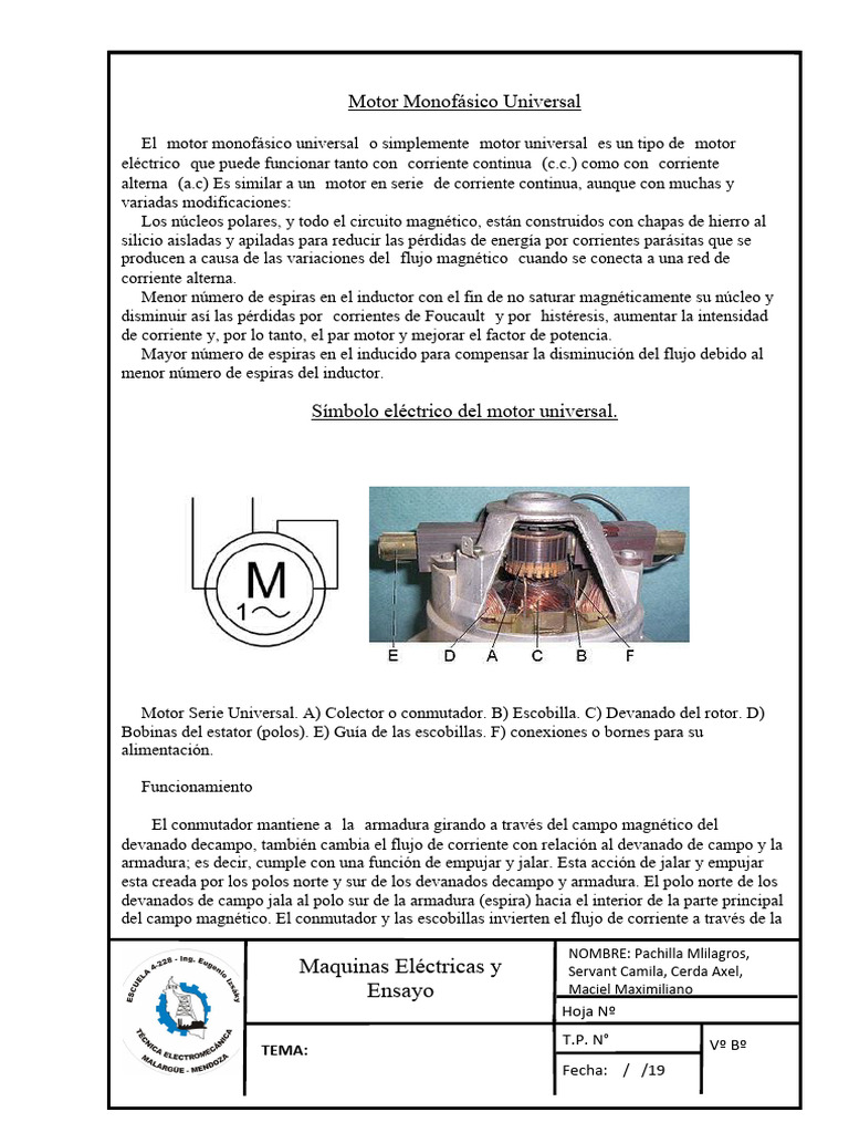 Motor Universal | PDF | Motor eléctrico | Inductor
