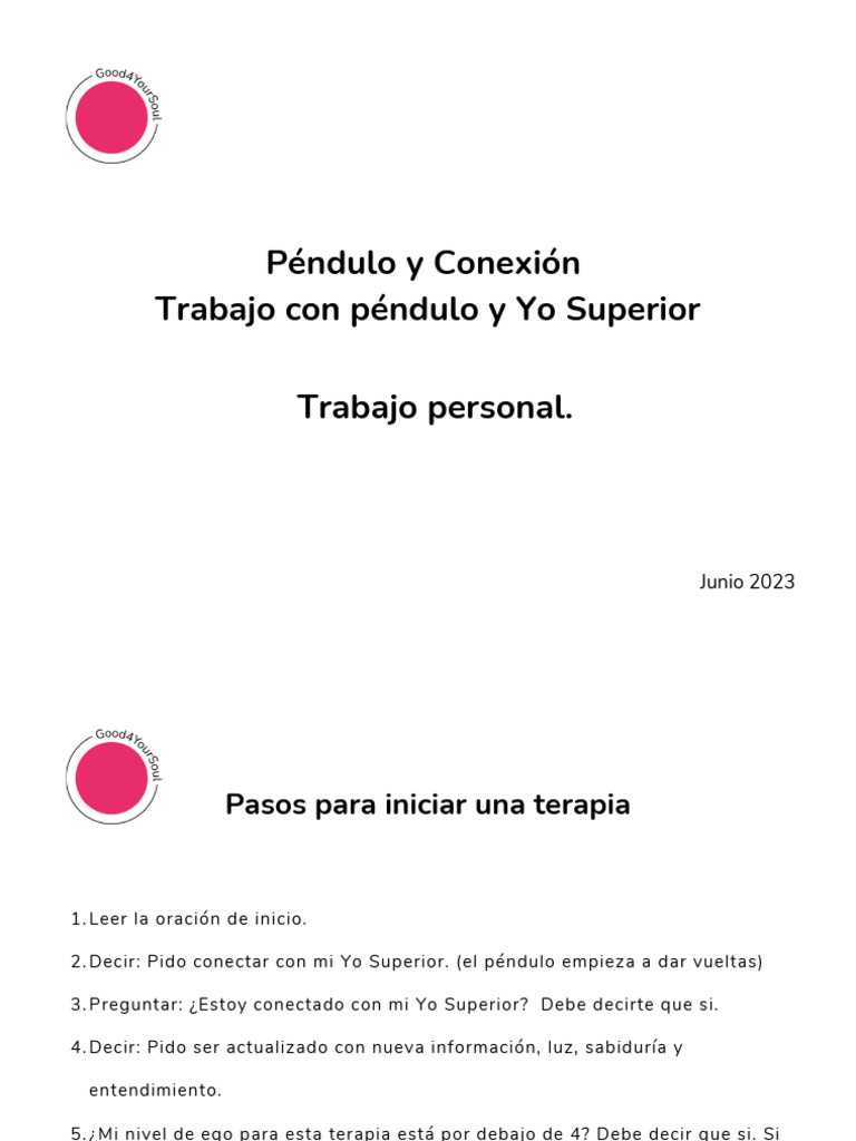 Conexión con el Yo Superior y Péndulo | PDF | Las emociones | Oración