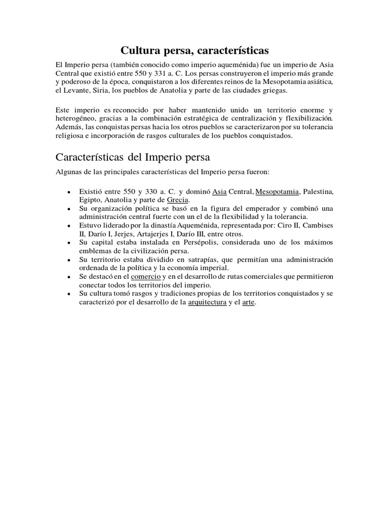 Cultura Persa, Características | PDF