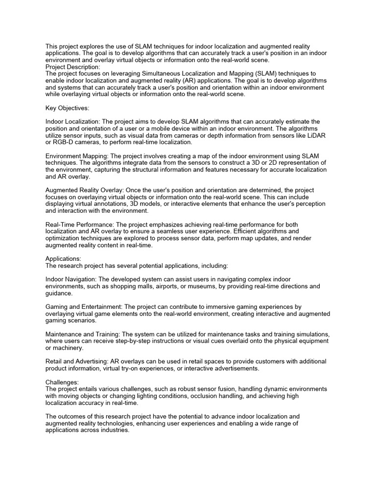 SLAM | PDF | Augmented Reality | Cognitive Science