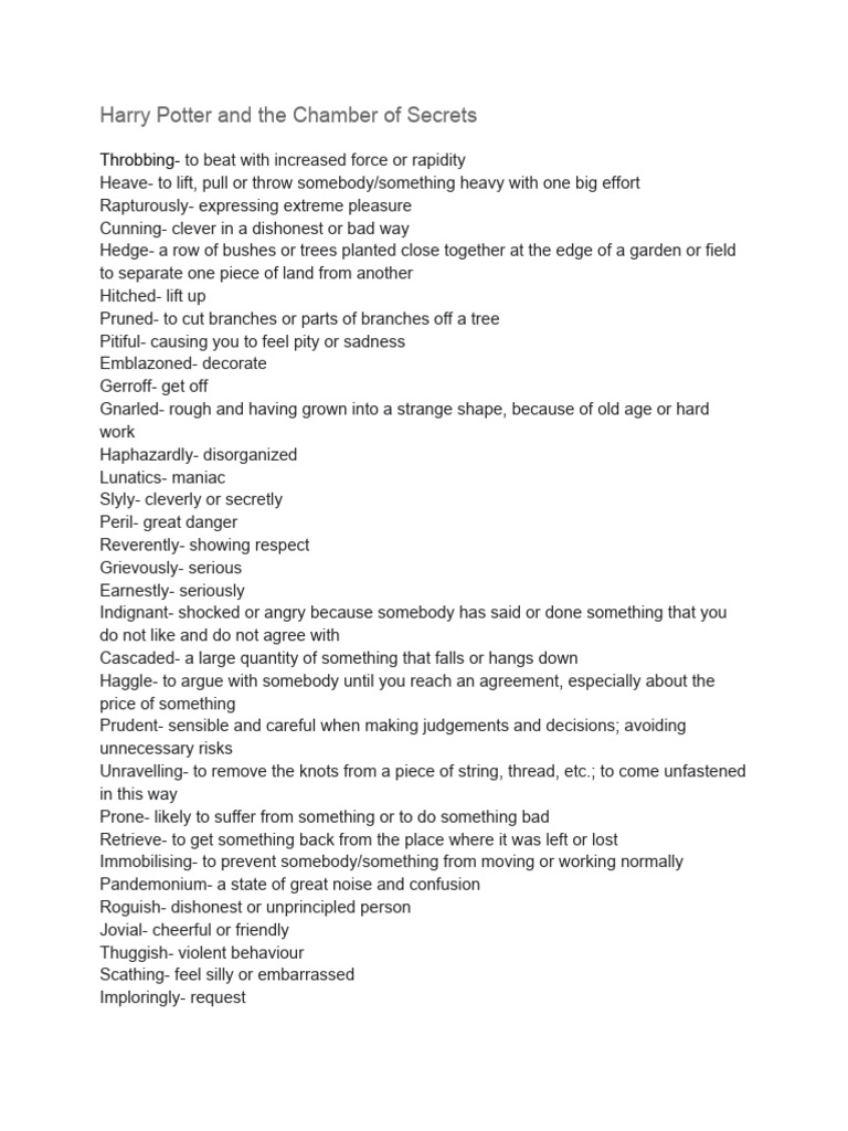 Harry Potter and The Chamber of Secrets | PDF | Botany