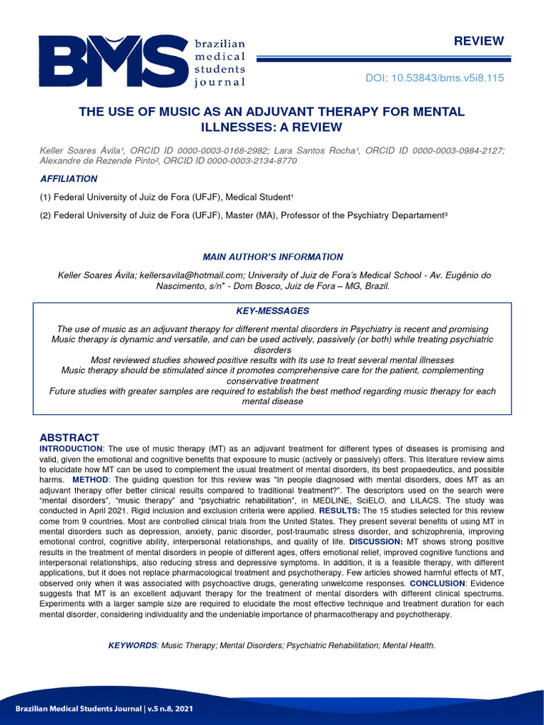 Music Therapy | PDF | Mental Disorder | Anxiety Disorder
