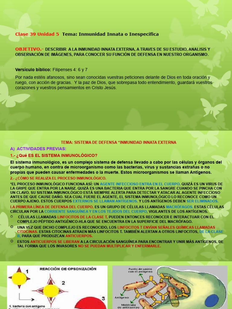 Inmunidad Innata: Barreras de Defensa | PDF | Sistema inmune | Sistema ...