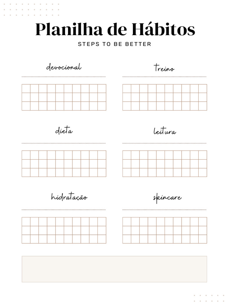 Planilha de Hábitos | PDF