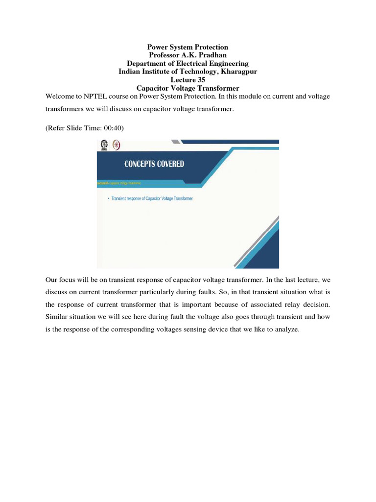 Capacitor Voltage Transformer Pdf Transformer Capacitor