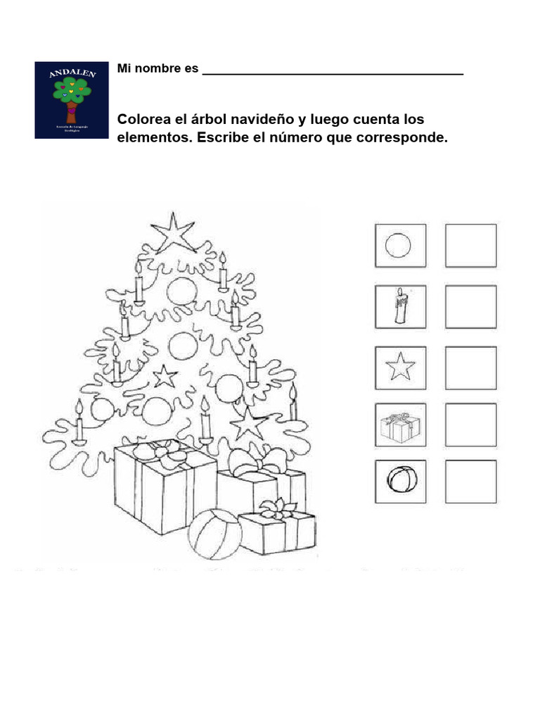 Contando elementos del árbol navideño | PDF