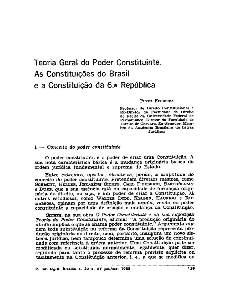 Teoria Geral Do Poder Constituinte | PDF