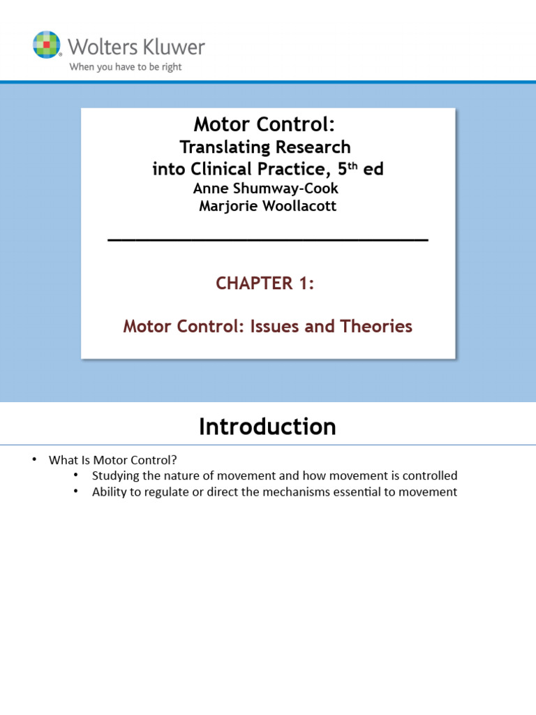 Shumway-Cook5e PPT Ch1 | PDF | Motor Control | Cognitive Psychology