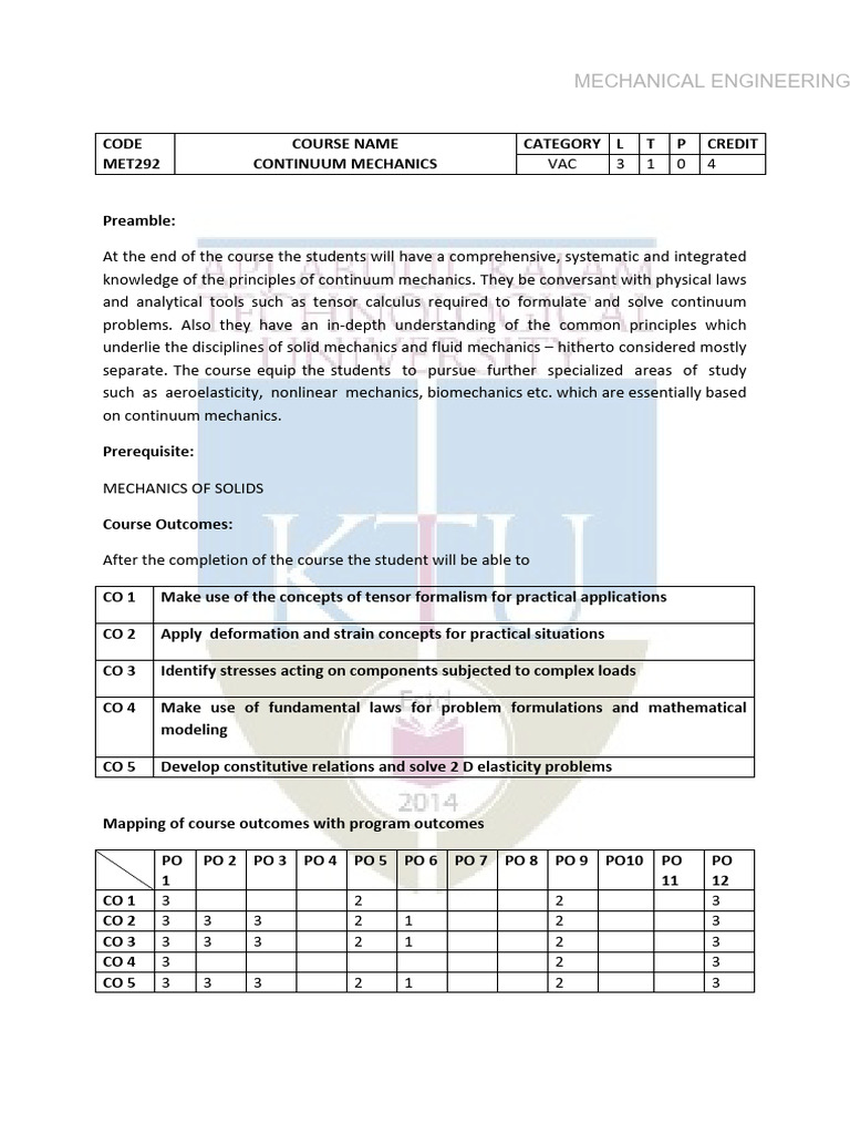 Que Pattern | PDF | Stress (Mechanics) | Continuum Mechanics