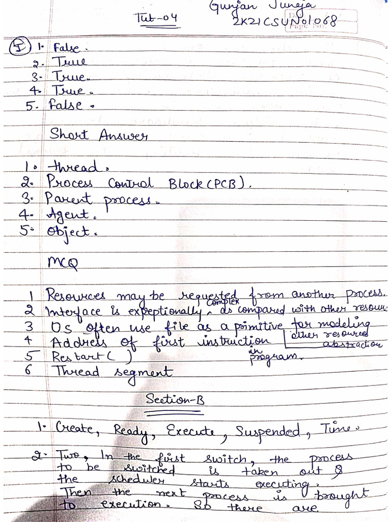 Gunjan - OS TUT 4to7 | PDF