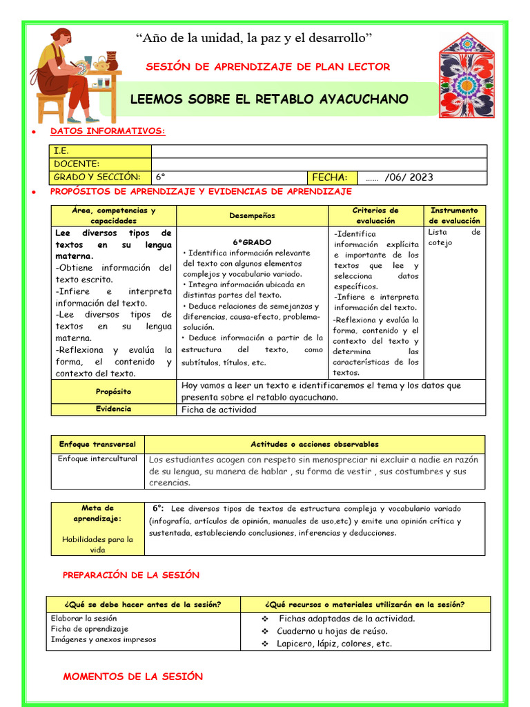 Lectura sobre el Retablo Ayacuchano | PDF | Evaluación | Aprendizaje
