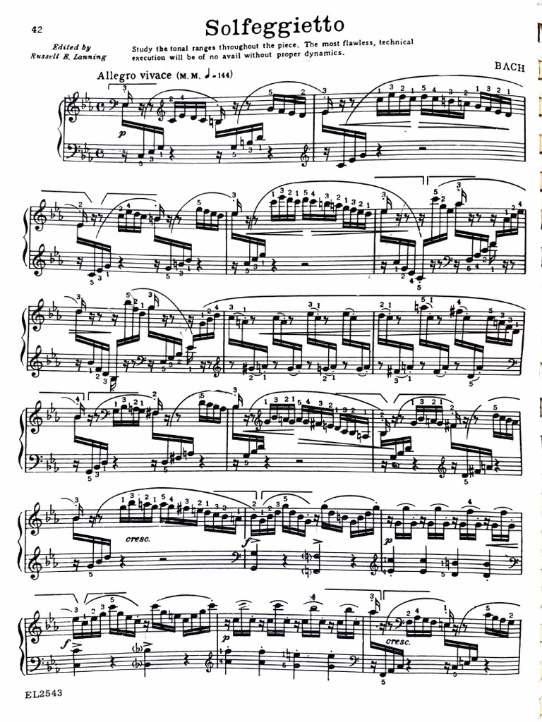 Bach Solfeggietto | PDF | Musical Forms | Elements Of Music