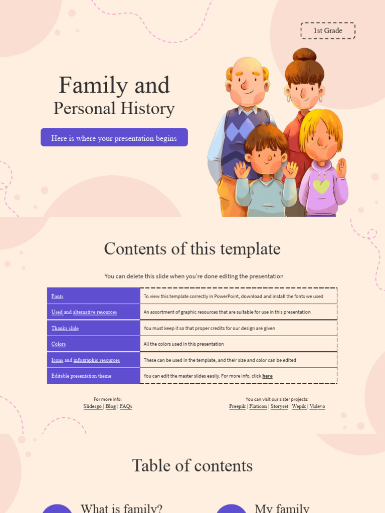 Family and Personal History History 1st Grade | Download Free PDF ...