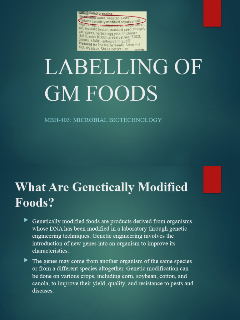 Labelling of GM Foods | PDF | Genetically Modified Food | Genetically Modified Organism