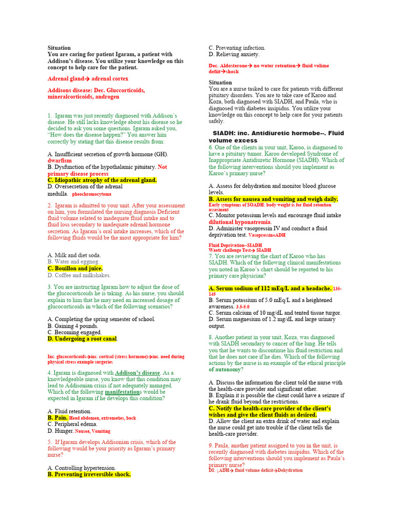 NP4 Recalls7 | PDF | Shock (Circulatory) | Adrenal Gland