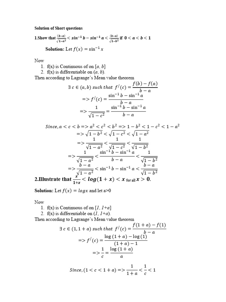 Module 1 Question Bank Solution - BSCG102 | PDF | Derivative | Function (Mathematics)