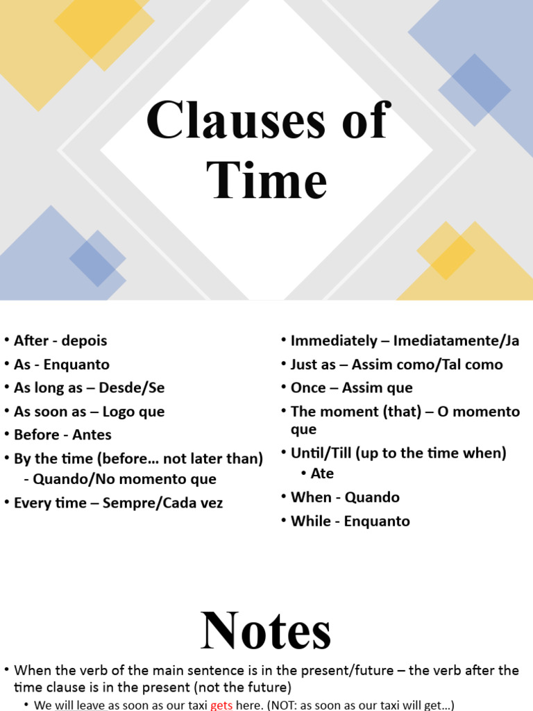 Time Clauses | PDF