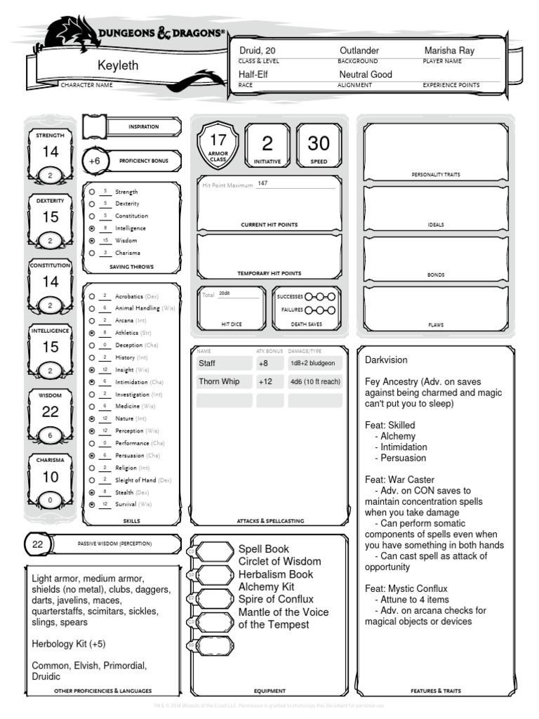 Keyleth L20 | PDF | D20 System