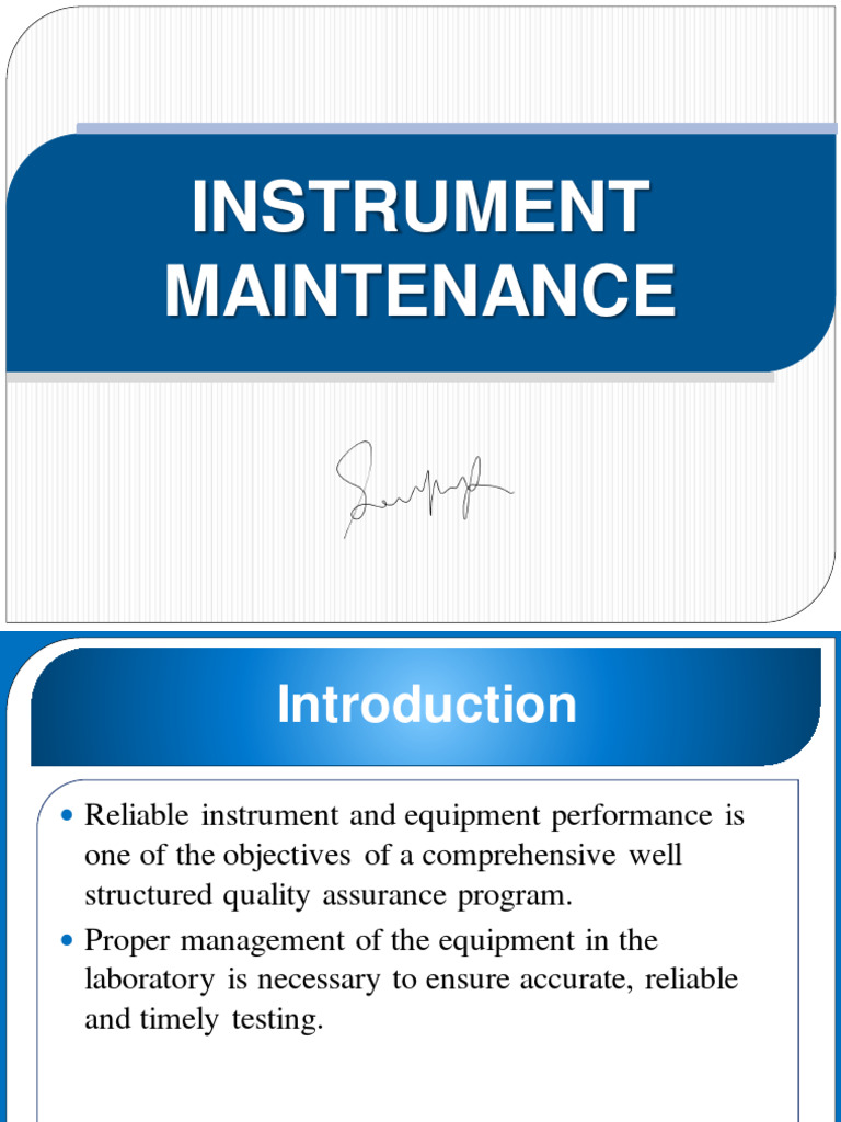 Instrument Maintenance | PDF | Calibration | Ph