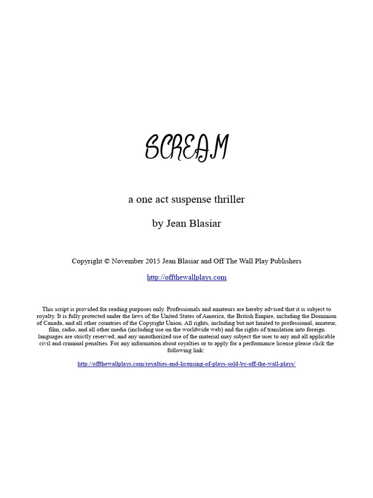1 Pdfsam Scream Final Script | PDF | Thunder