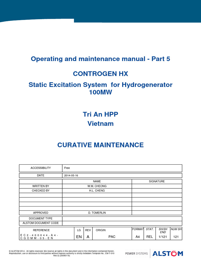Operating and Maintenance Manual - PART 5 | PDF | Electromagnetic ...
