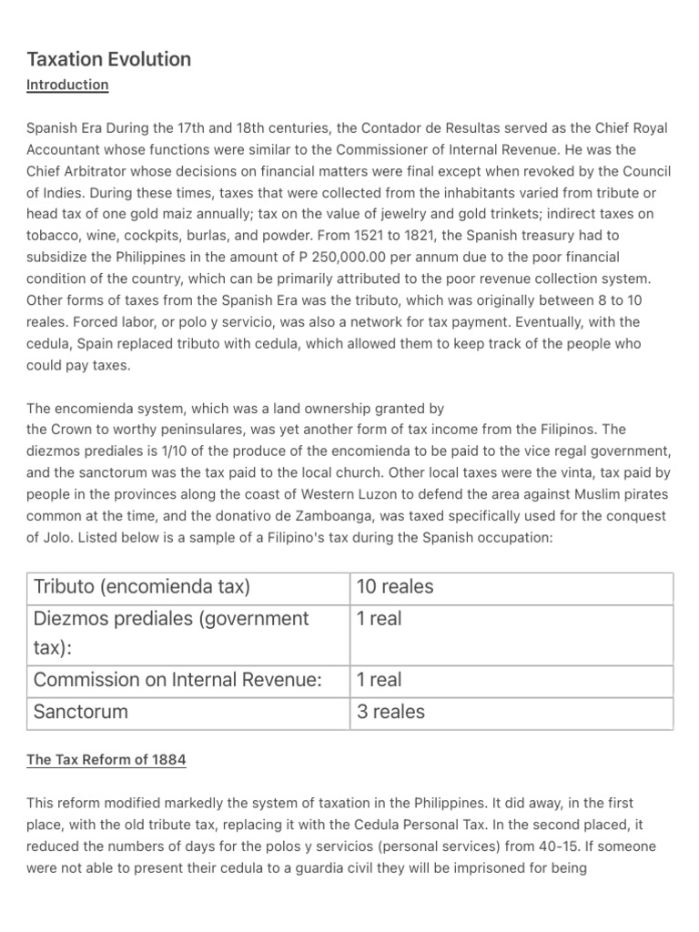 Taxation Evolution | PDF | Taxes | Tariff