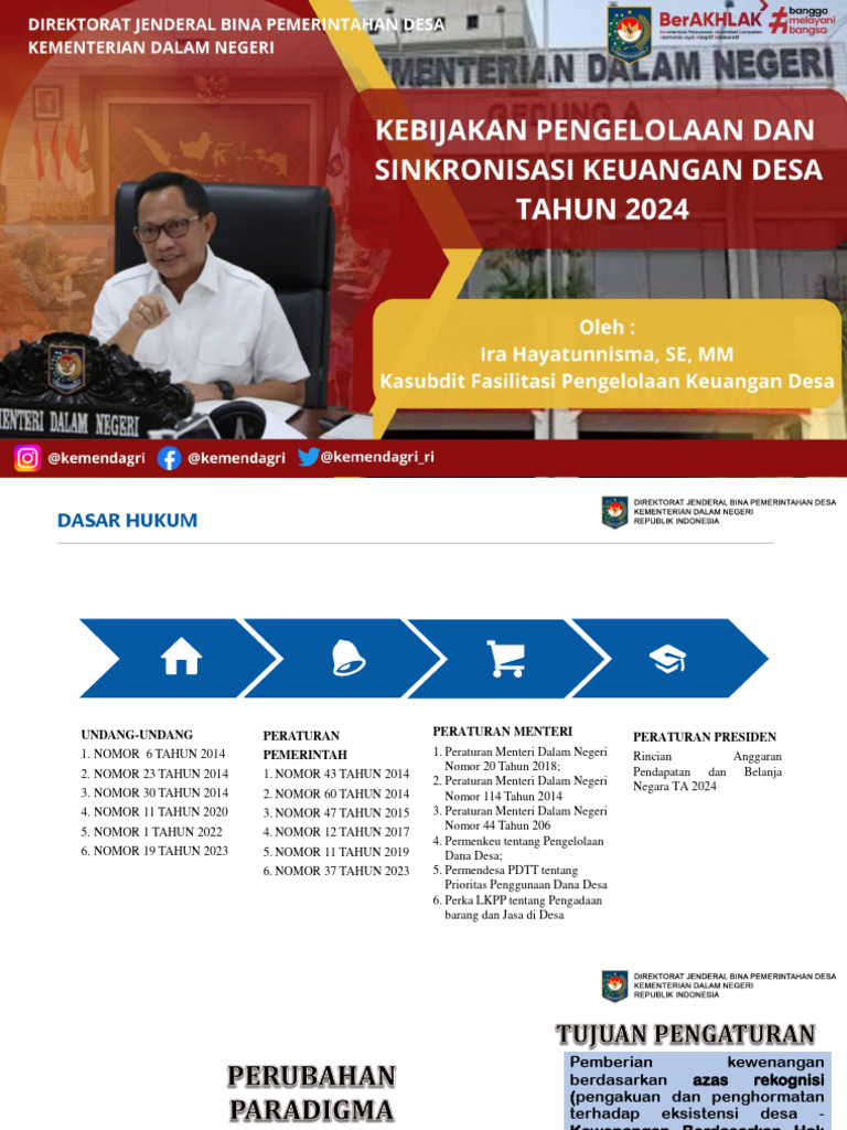 Kemendagri_01.11.23 Finalisasi Permendes 2024 | PDF