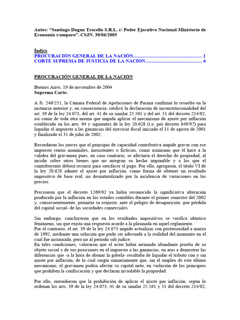 Obligatorio - Fallo Santiago Dugan Trocello SRL C Poder Ejecutivo ...