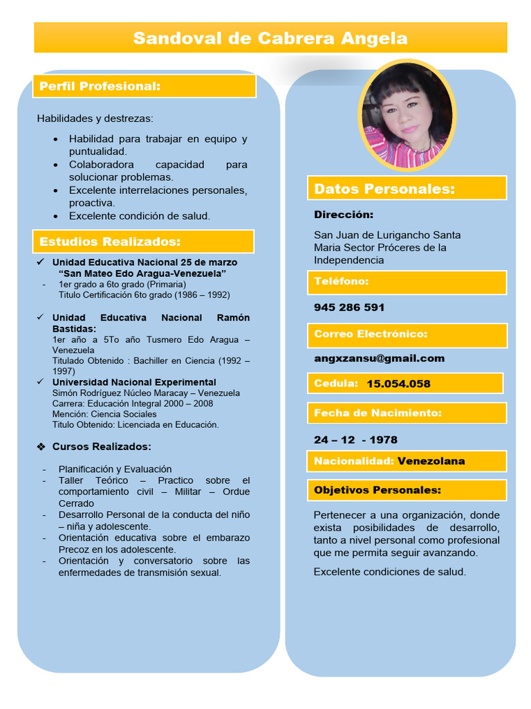 CV Venezuela | Descargar gratis PDF | Venezuela