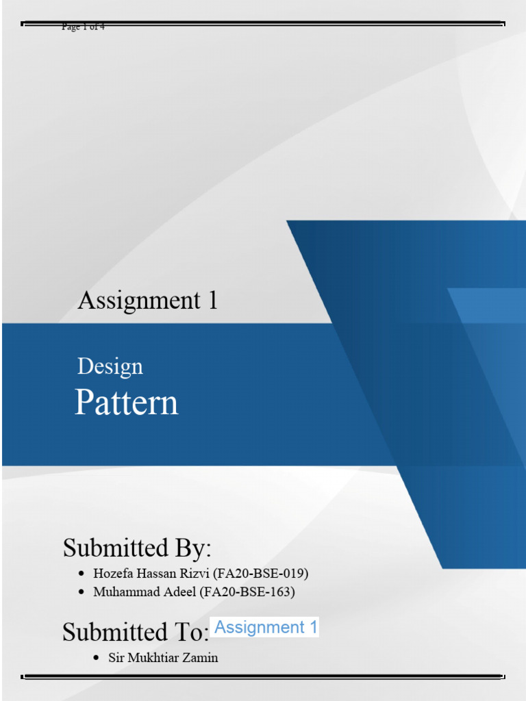 Assignment#1 | PDF | Class (Computer Programming) | Information Assignment#1 | PDF | Class (Computer Programming) | Information