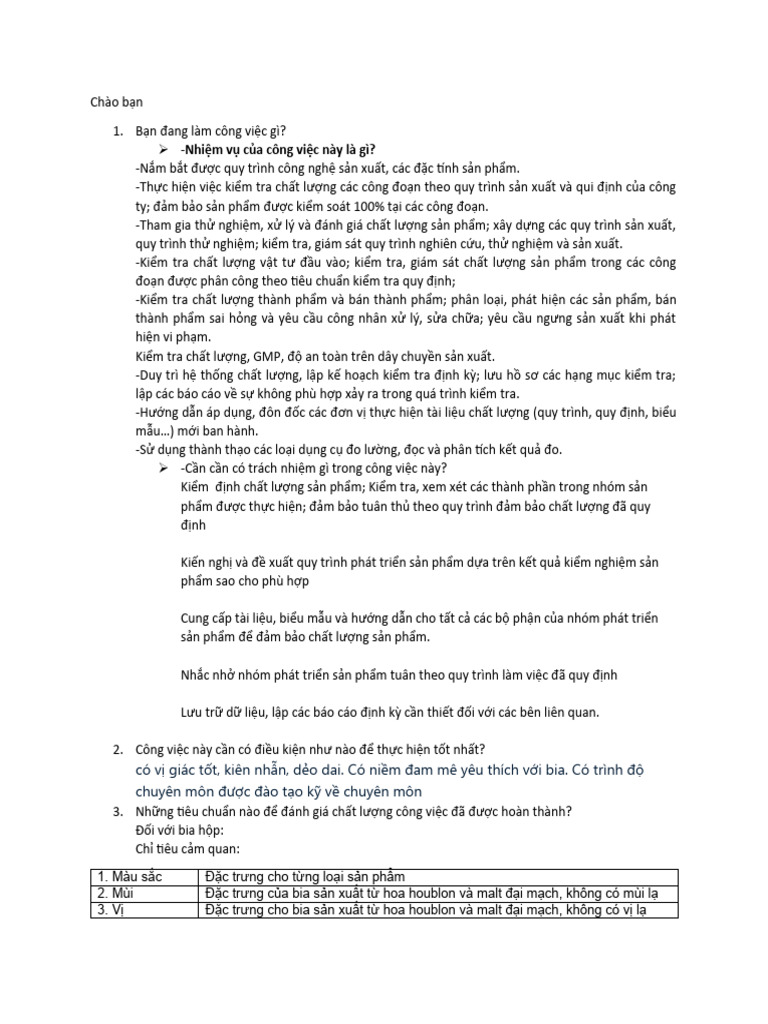 phân tích cv ktra chất lượng bia | PDF