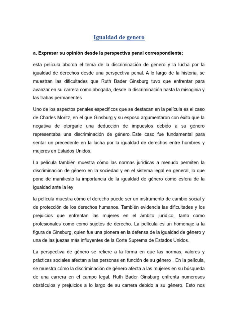 Igualdad de genero | PDF | Estudios de género | Igualdad de género