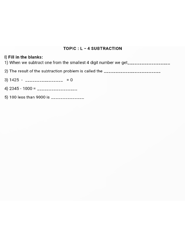g3 Subtraction | PDF