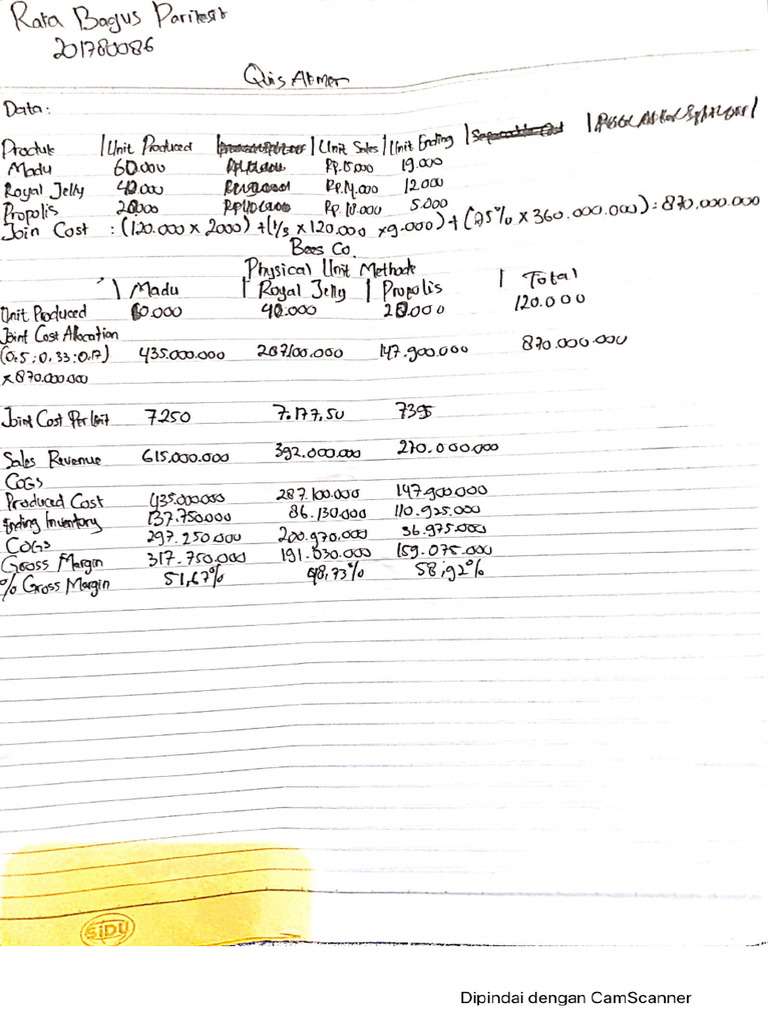 Quiz Akmen Allocation Cost Joint Product | PDF