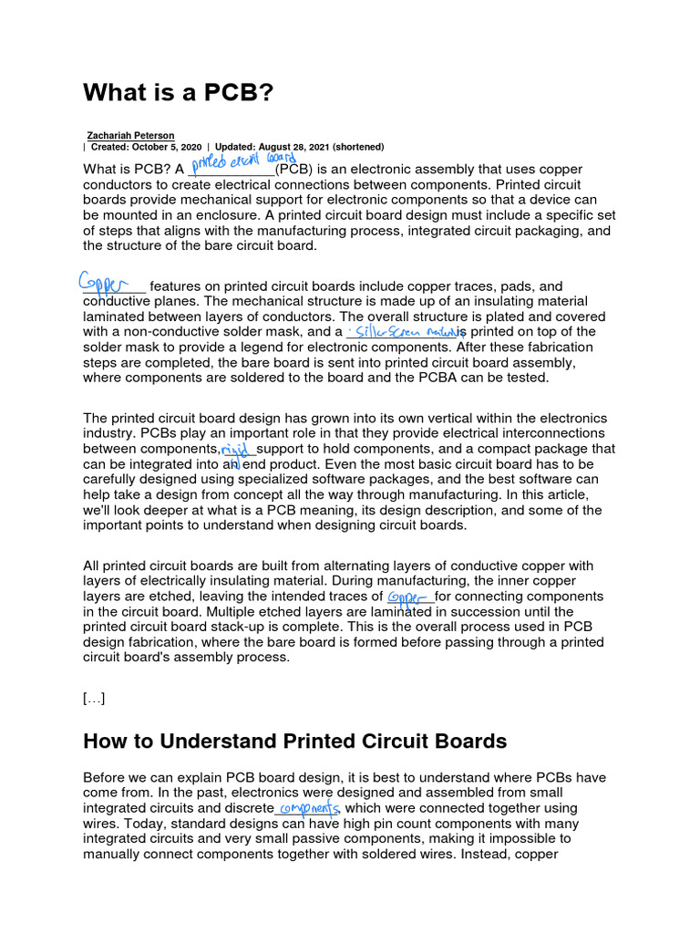 What Is A PCB | PDF | Printed Circuit Board | Information And ...