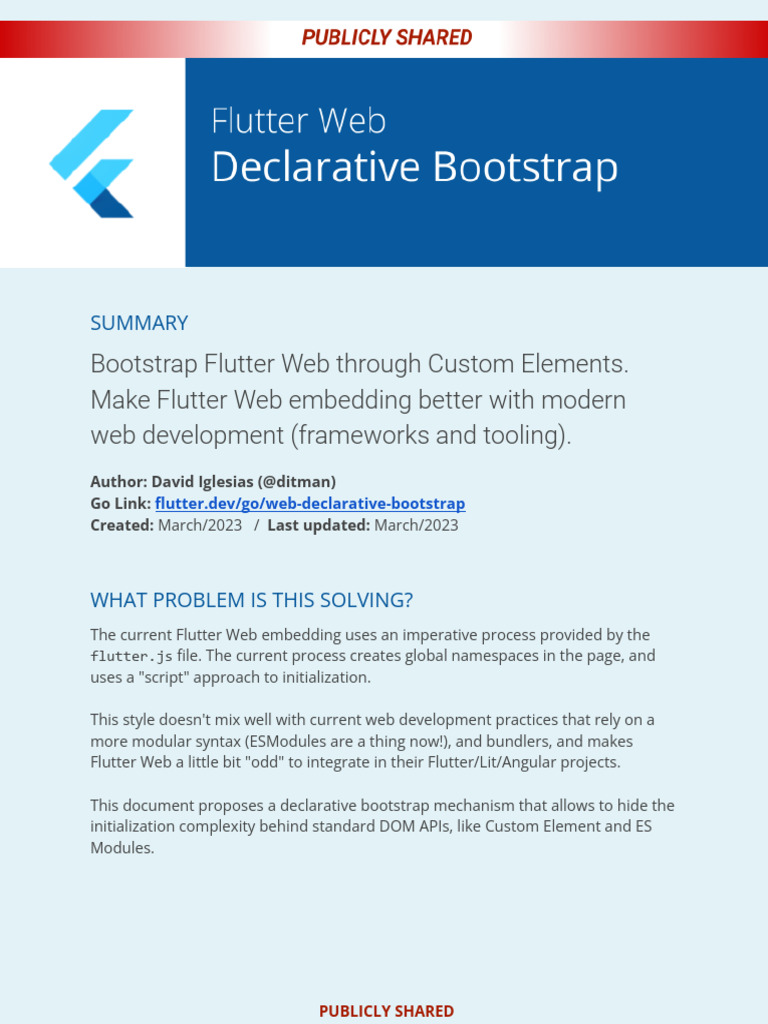 Flutter Web Declarative Bootstrap (PUBLICLY SHARED) | PDF | Html | World Wide Web