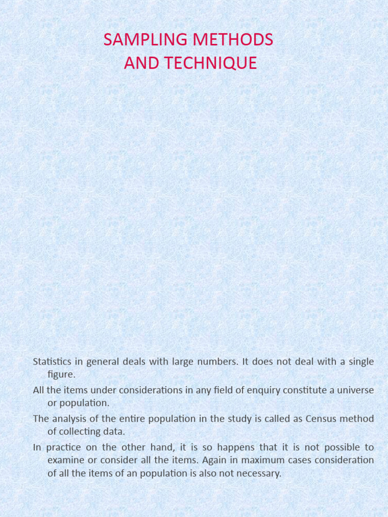 Chapter 4 | Download Free PDF | Sampling (Statistics) | Stratified Sampling