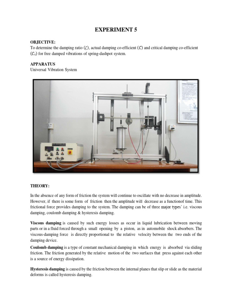 Exp 5-7 | PDF | Damping | Friction