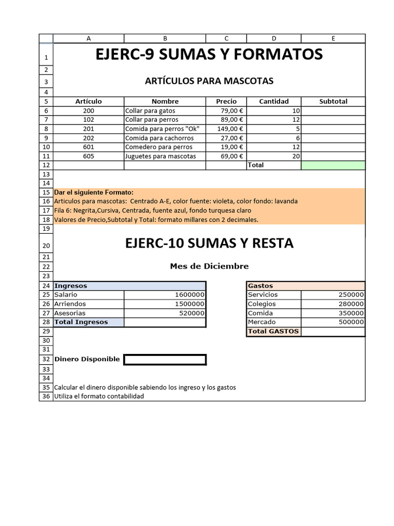 EJERC. #9 y 10 | PDF