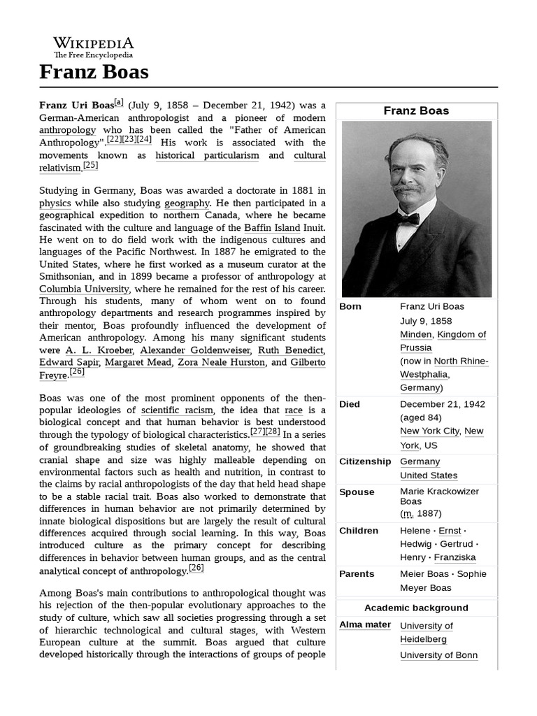 Frans Boas | PDF | Franz Boas | Anthropology