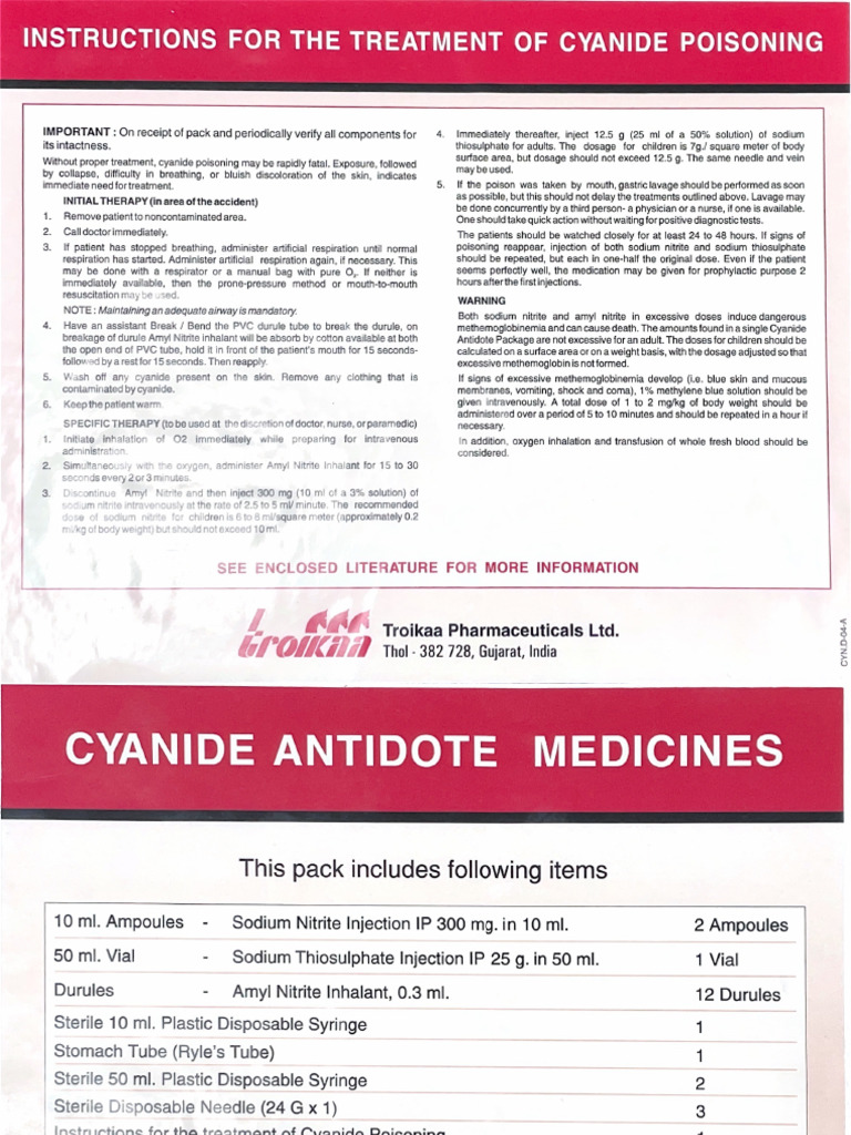 Cyanide Antidote Kit | PDF