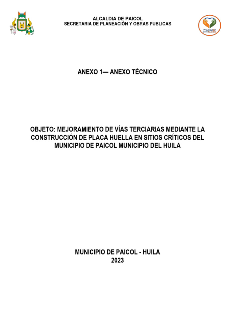 Anexo Tecnico | PDF | Colombia | Ingeniero civil